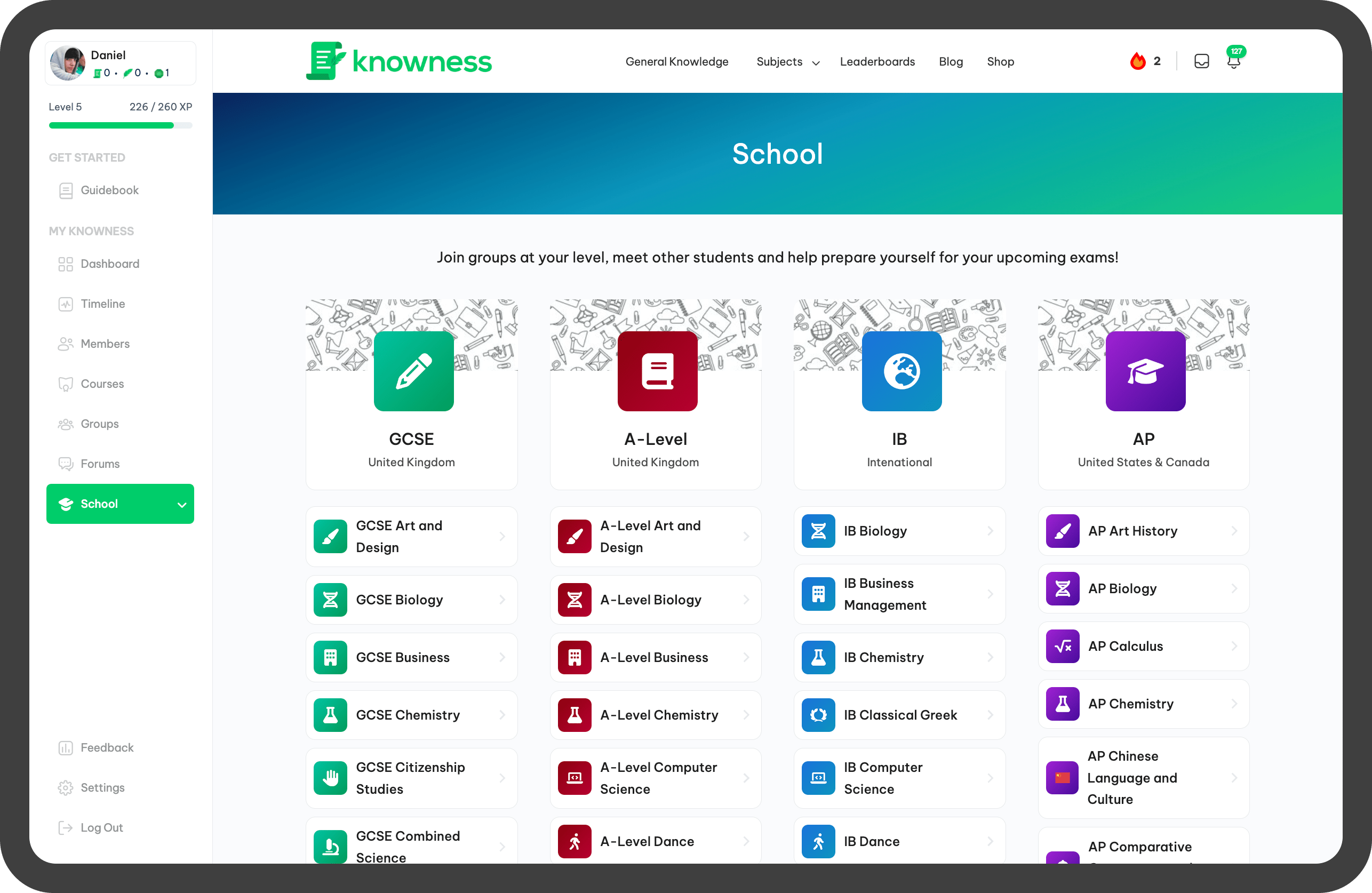 Knowness – Learn Subjects and Stay in the Know