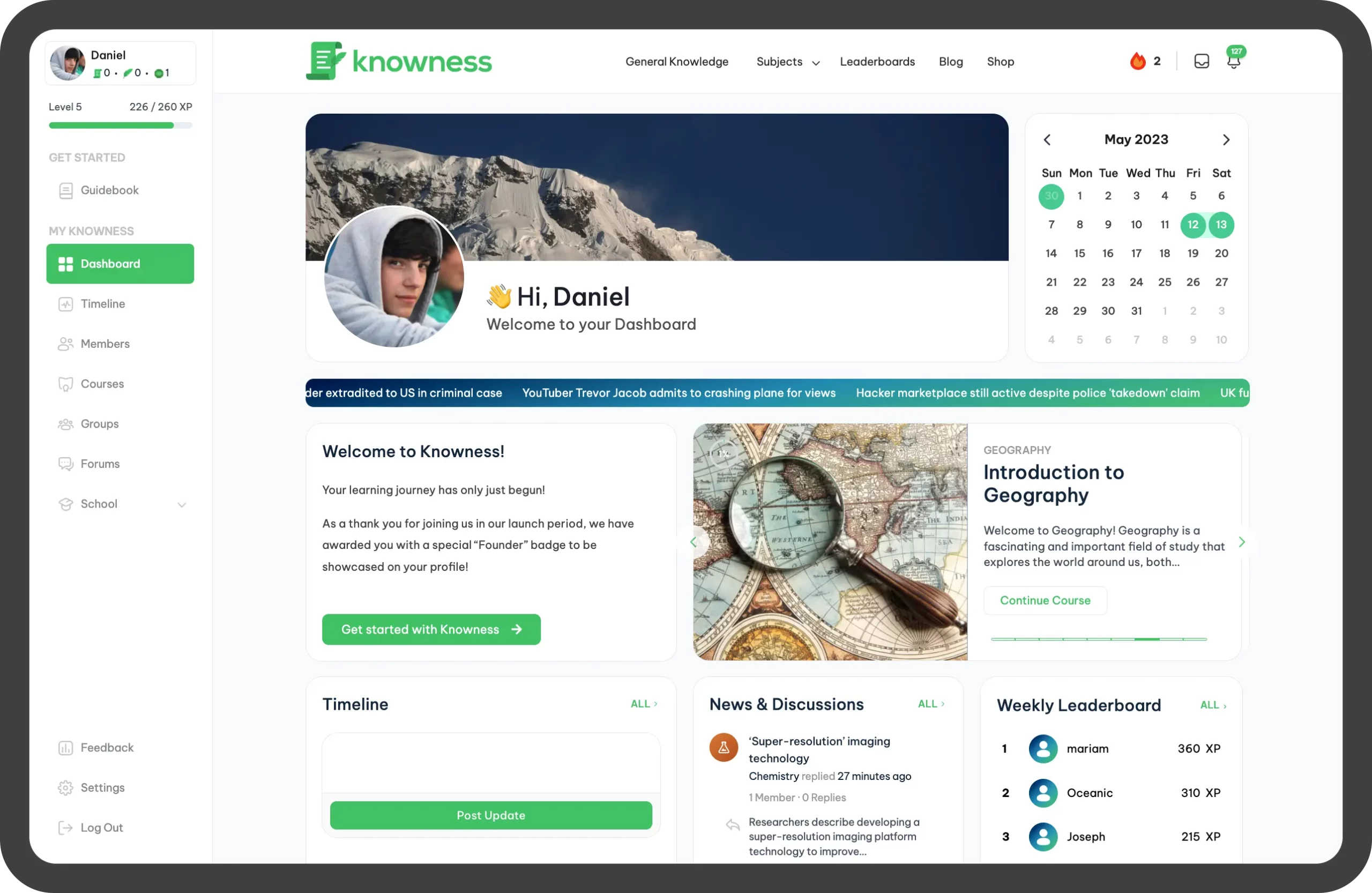 Knowness – Learn Subjects and Stay in the Know